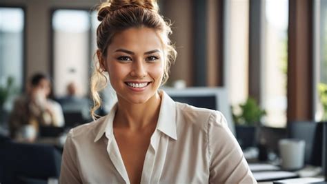 Premium Photo Portrait Of A Beautiful Smiling Girl On The Background