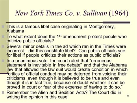 New York Times V Sullivan 1964 An Introduction To Constitutional Law