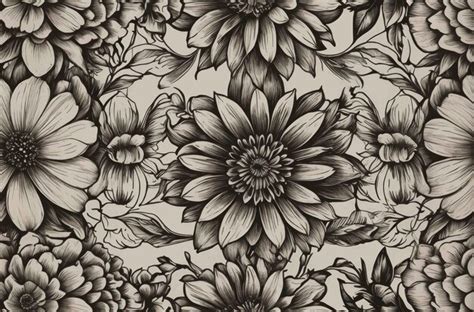 Premium Photo Monochrome Floral Patterns