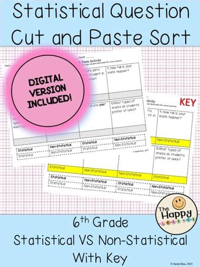 Statistical Vs Non Statistical Questions 6 Sp 1 Digital And Printable Sort
