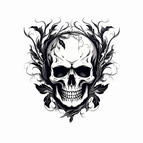Premium Ai Image Skull Silhouette Illustration