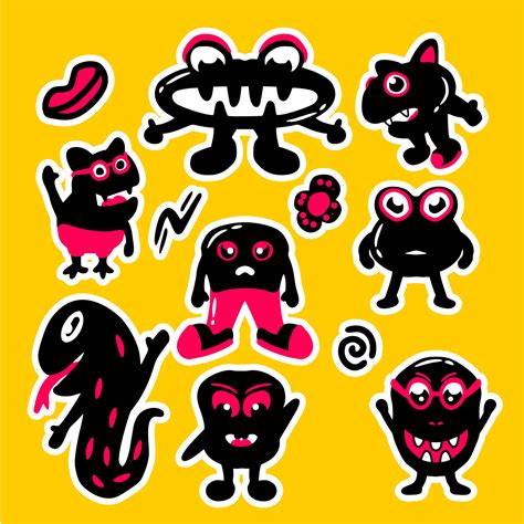 Funny Monster Hand Drawn Illustration Vector Art At Vecteezy