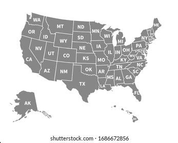 Usa Map Infographic Us Map Grey Stock Vector Royalty Free 1686672856