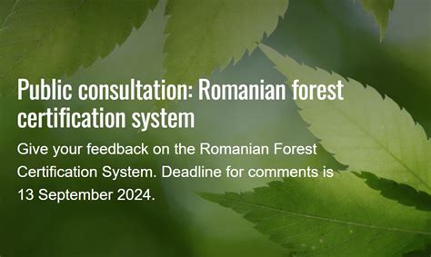 Romanian Forest Certification System Under Public Consultation