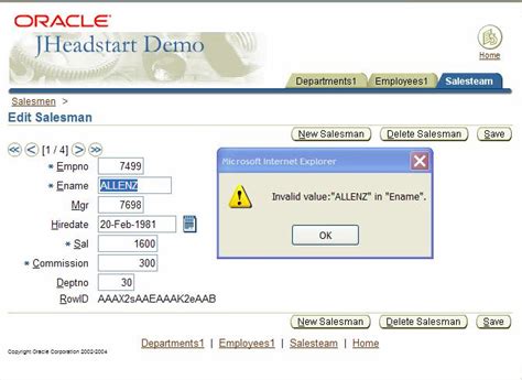 Implementing Data Validation In Adf Uix Application Conclusion Amis Technology Blog