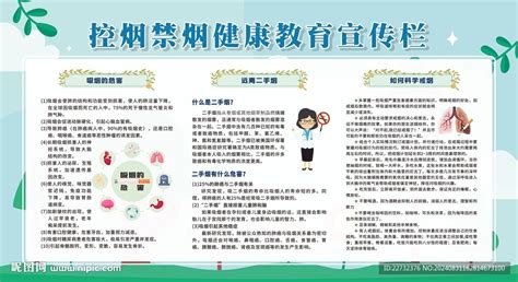 控烟戒烟禁烟健康教育宣传栏设计图 展板模板 广告设计 设计图库 昵图网
