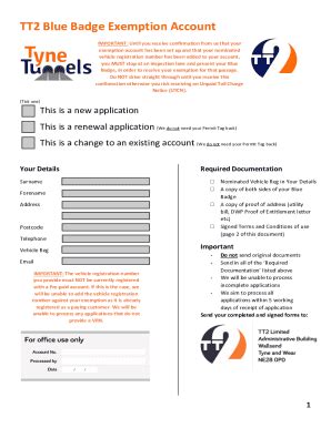 Fillable Online Toll Concessions For Blue Badge Holders At Road Bridges Fax Email Print