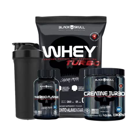 Whey Protein Turbo 907g Creatina Turbo 300g Thermo Flame 60
