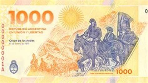 El Banco Central puso en circulación el nuevo billete de 1 000 pesos
