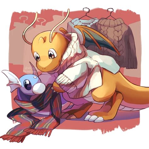 Dragonite And Dratini Pokemon Drawn By Eko Wk Egg Danbooru