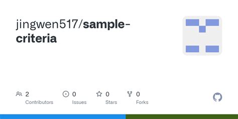 Github Jingwen517sample Criteria