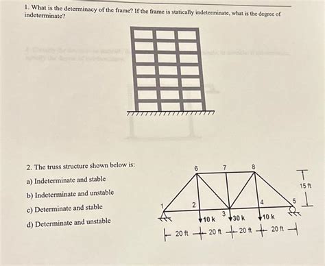 Solved 1 What Is The Determinacy Of The Frame If The Frame