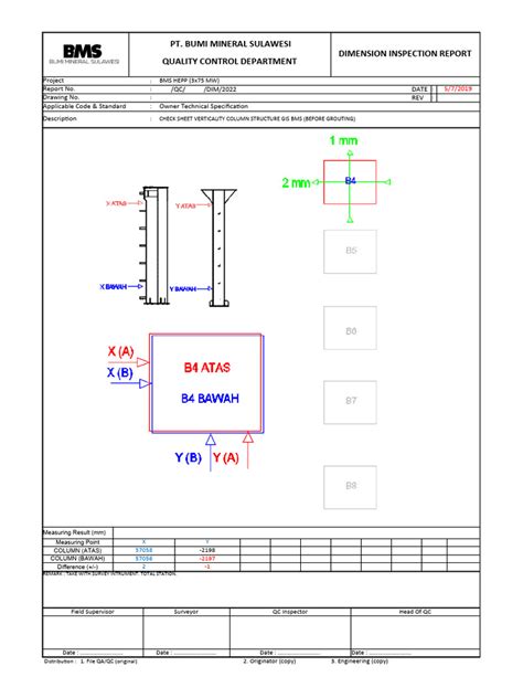 Check Sheet Verticality Column Structure Gis Bms Pdf