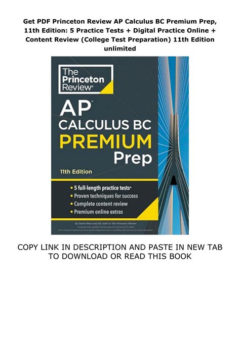 Princeton Review Ap Calculus Bc Premium Prep 11th Edition 5 Practice Tests Digital Practice