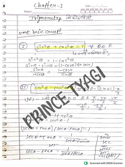 Trigonometry Class 11th Maths Pdf