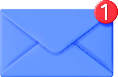 3D Mail Envelope With Notification New Message 35715297 PNG