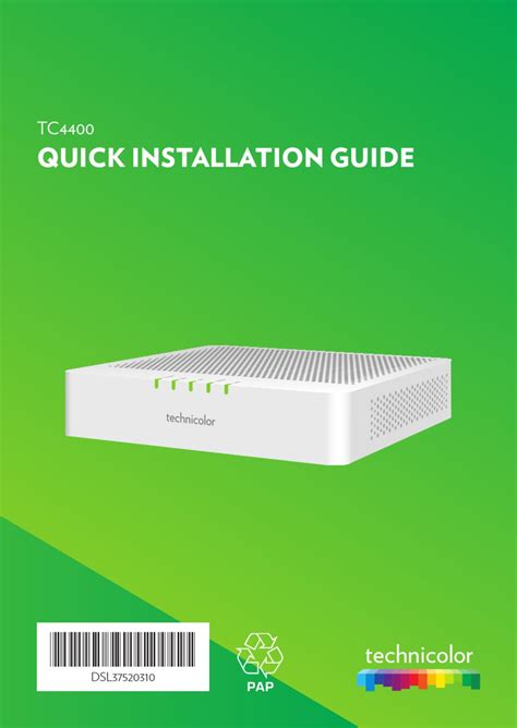 Technicolor Tc Quick Installation Manual Pdf Download Manualslib