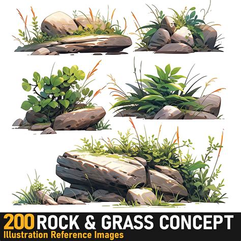 Artstation Rocks And Grass 4k Reference Images Violemurian Pintura
