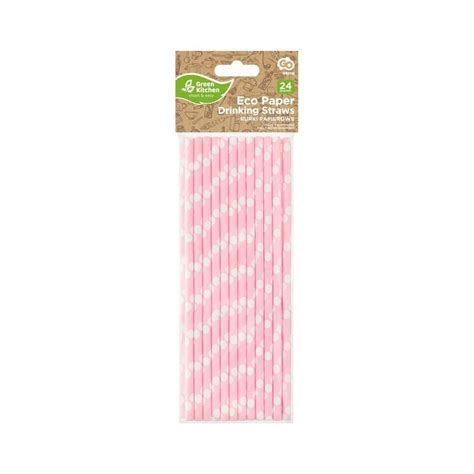Розови хартиени сламки Light Pink Polka Dots 24 бр Emag Bg