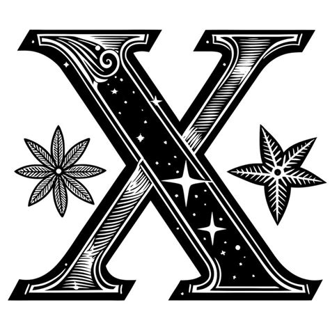 Ornamental Letter X With Decorative Background In Elegant Design