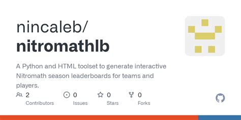 GitHub Nincaleb Nitromathlb