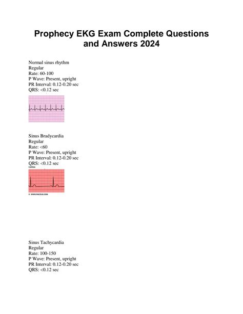 Solution Prophecy Ekg Exam Complete Questions And Answers Studypool