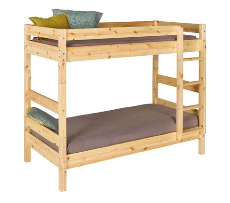Pack Lit Superposé Séparable Avec 2 Matelas Aaron Bois Naturel 90x190