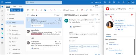 Save Emails To Contacts Manually In Eway Crm