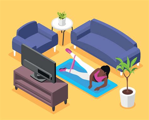 Home Stretching Exercise Composition 4730117 Vector Art At Vecteezy