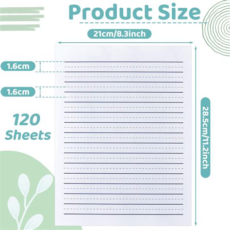 Yeaqee 120 Sheets Raised Ruled Paper Portrait