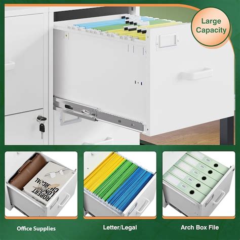 Letaya 2 Drawer File Cabinet With Lock Metal Office Filing Cabinets For