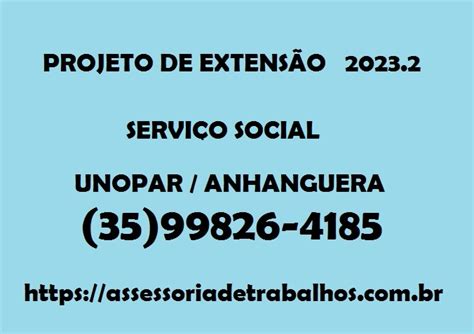 Portfólio Individual Projeto de Extensão Serviço Social Assessoria de Trabalhos