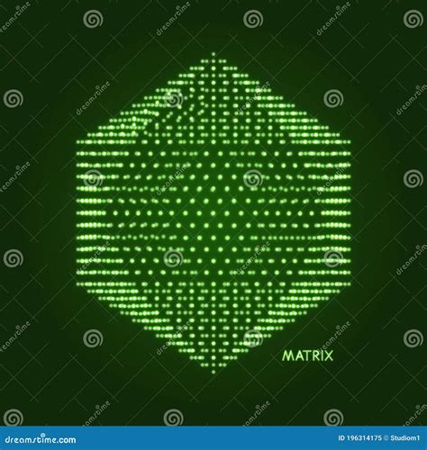 Object With Dots Molecular Grid 3d Technology Style With Particle Vector Illustration Stock