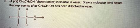 SOLVED CH CH OH Is Soluble In Water Draw A Molecular Level Picture That Represents What