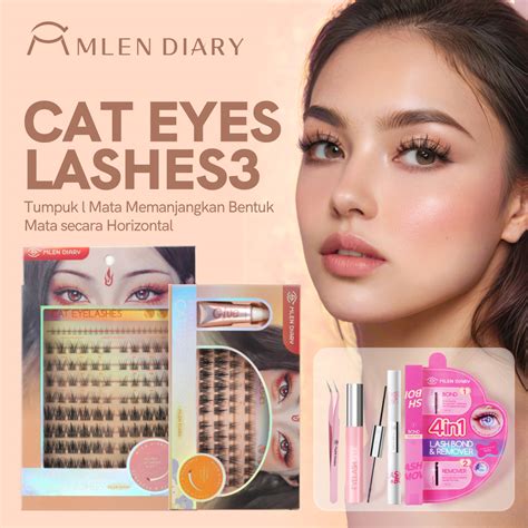 Mlen Diary Foxy Eyes Eyelashes Extension High Quality Lashes Reusable Makeup Cosmetic Tweezer