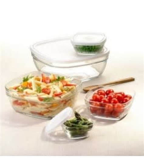 Bol Carré Empilable avec Couvercle Givré cm de Duralex Ares Accessoires de Cuisine