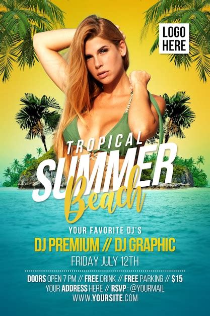 Premium Psd Summer Beach Party Flyer Template