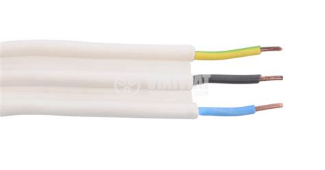 Силов мостов кабел ПВВ-МБ1 3х1.5mm2 бял vikiwat.com