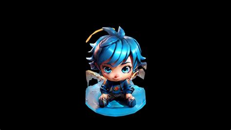 The Image Depicts A Chibi Style Character With B Download Free 3d