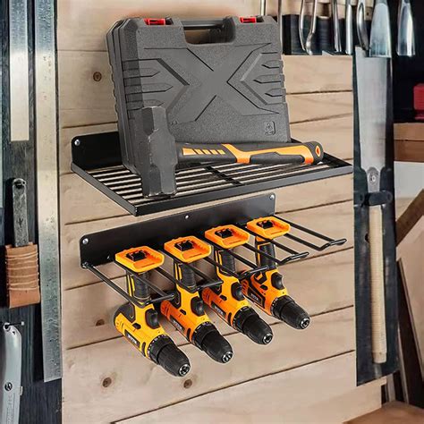 Heavy Duty Large Capacity Wall Mount Power Tool Storage Organizer Metal