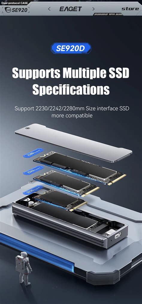 Eaget M2 Nvme Ssd Enclosure High Speed Transfer Case