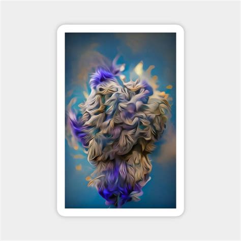 Blue Foamy Fuzzy Gleaming Nug Smoke Weed Cannabis Nugs Magnet