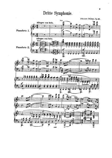 Symphony No 3 Op 90 Brahms Johannes IMSLP Free Sheet Music PDF