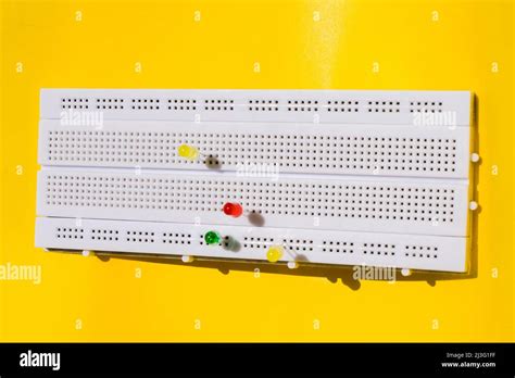 Light Emitting Diode Or Led On A Electronic Breadboard For Projects In