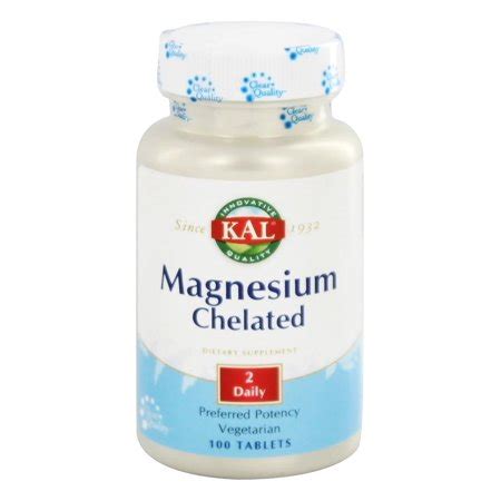 Kal - Magnesium Chelated - 100 Tablets - Walmart.com