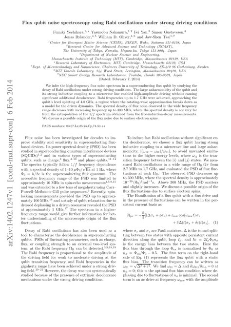 Pdf Flux Qubit Noise Spectroscopy Using Rabi Oscillations Under