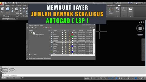 Autocad Lisp Cara Membuat Layer Mudah Dan Cepat How To Make Many Layers In Seconds Youtube
