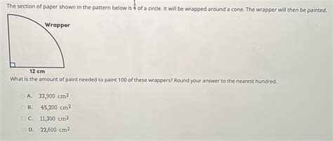 Solved The Section Of Paper Shown In The Pattern Below Is 14 Of A