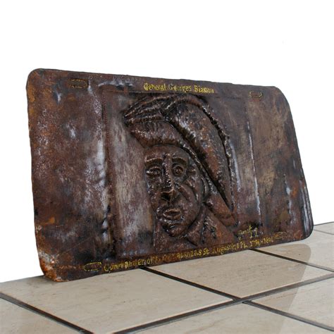 Haitian Metal Art Relief Portrait Plaque Of General Georges Biassou A