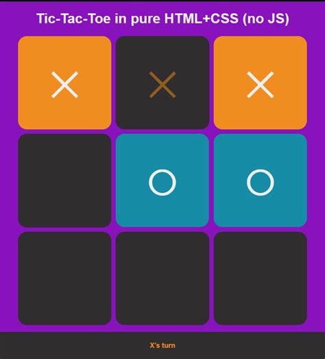 Pure HTML CSS Tic Tac Toe No JS DEV Community